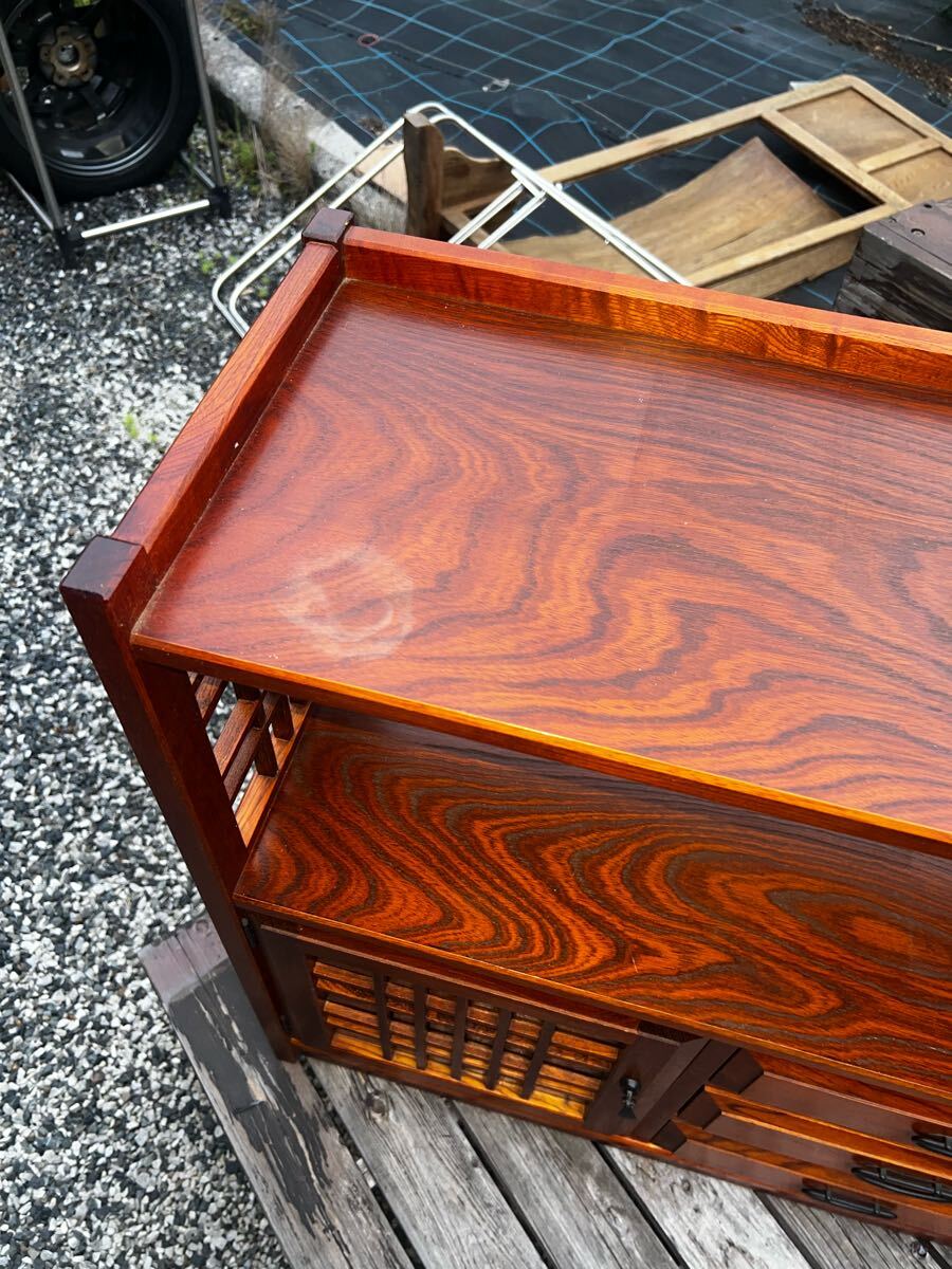 Yahoo!オークション - 管A194 オールドカリモク 茶箪笥 飾り棚