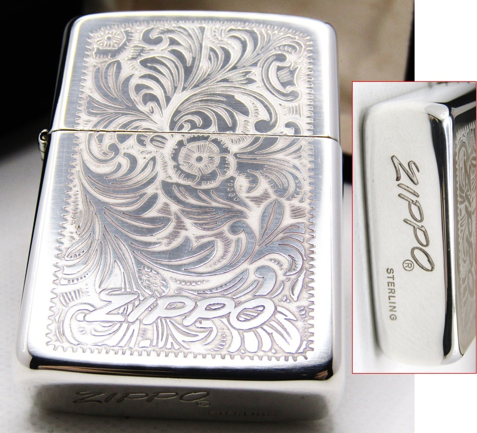 純銀 スターリングシルバー 925 両面 アラベスク 唐草 イタリックボトム zippo ジッポ(Zippo)｜売買されたオークション情報、yahooの商品情報をアーカイブ公開 ...