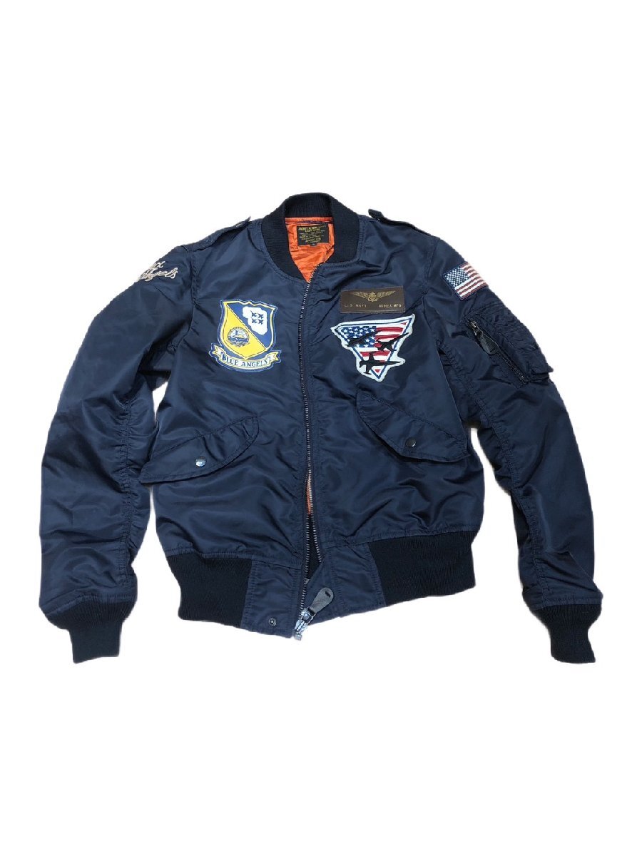 ZS877SN AVIREX フライトジャケット L-2A Mサイズ 着丈約64cm×身幅約37cm×袖約60cm BLUE ANGELS アヴィレックス メンズ MA-1(Mサイズ)｜売買さ ...