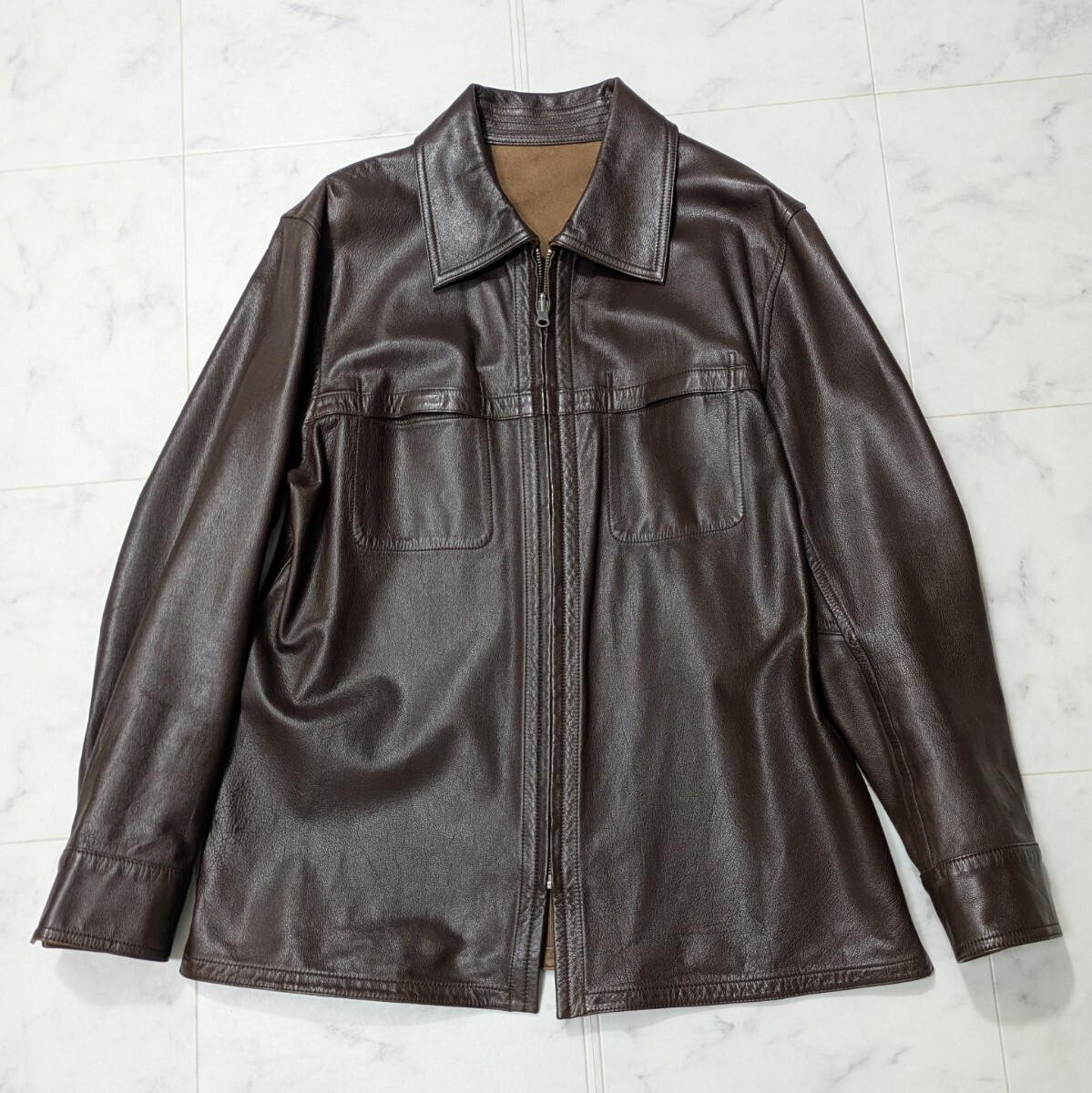 Yahoo!オークション - 【美品 L】DURBAN ダーバン リバーシブル ラムレ...