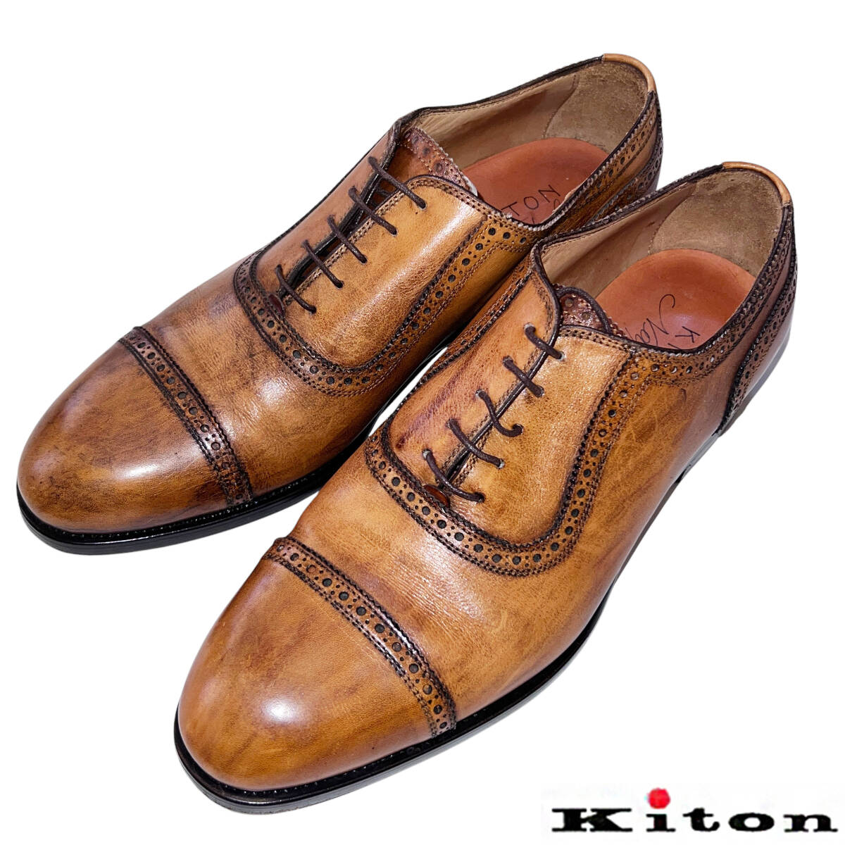 Yahoo!オークション - 44万 Kiton キートン【アンティークレザー】メダ...