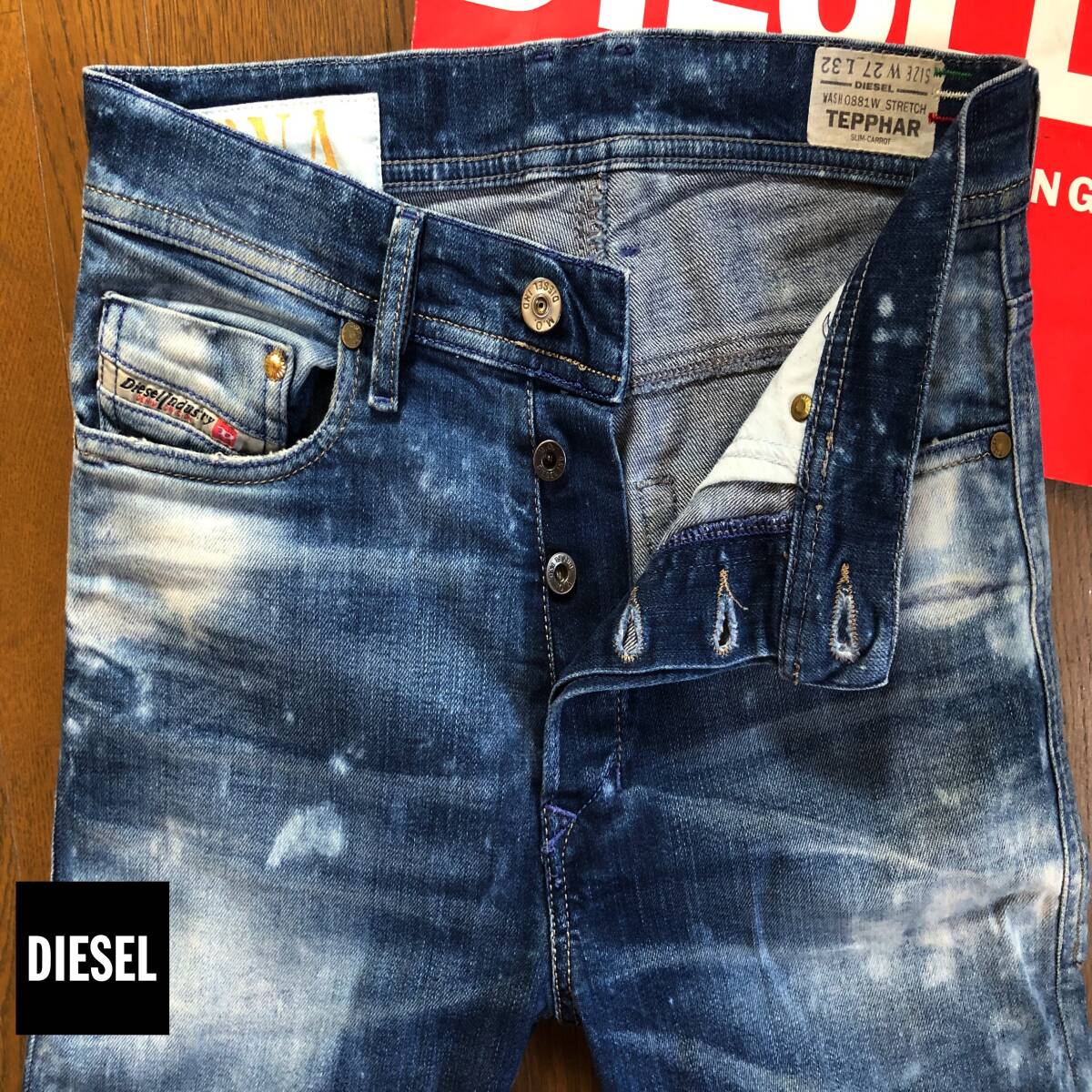 W78 DIESEL ディーゼル イタリー製 TEPPHAR ハードブリーチ ダメージ スキニー デニムパンツ 即納 55dsl y2k ビンテージ 1174(W28以下)｜売買された ...