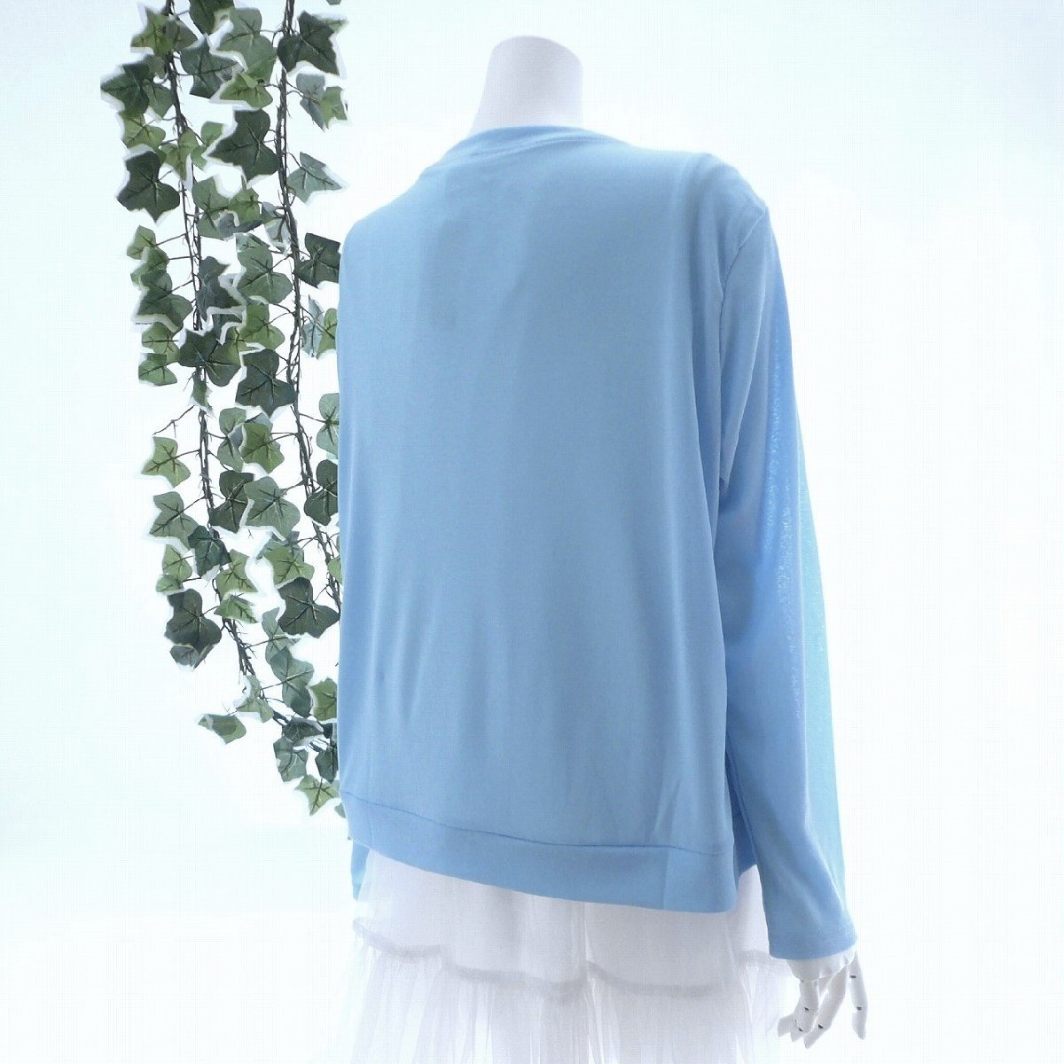 Yahoo!オークション - 新品 9598 ML 大きな花刺繍 メッシュ切替 カーデ...