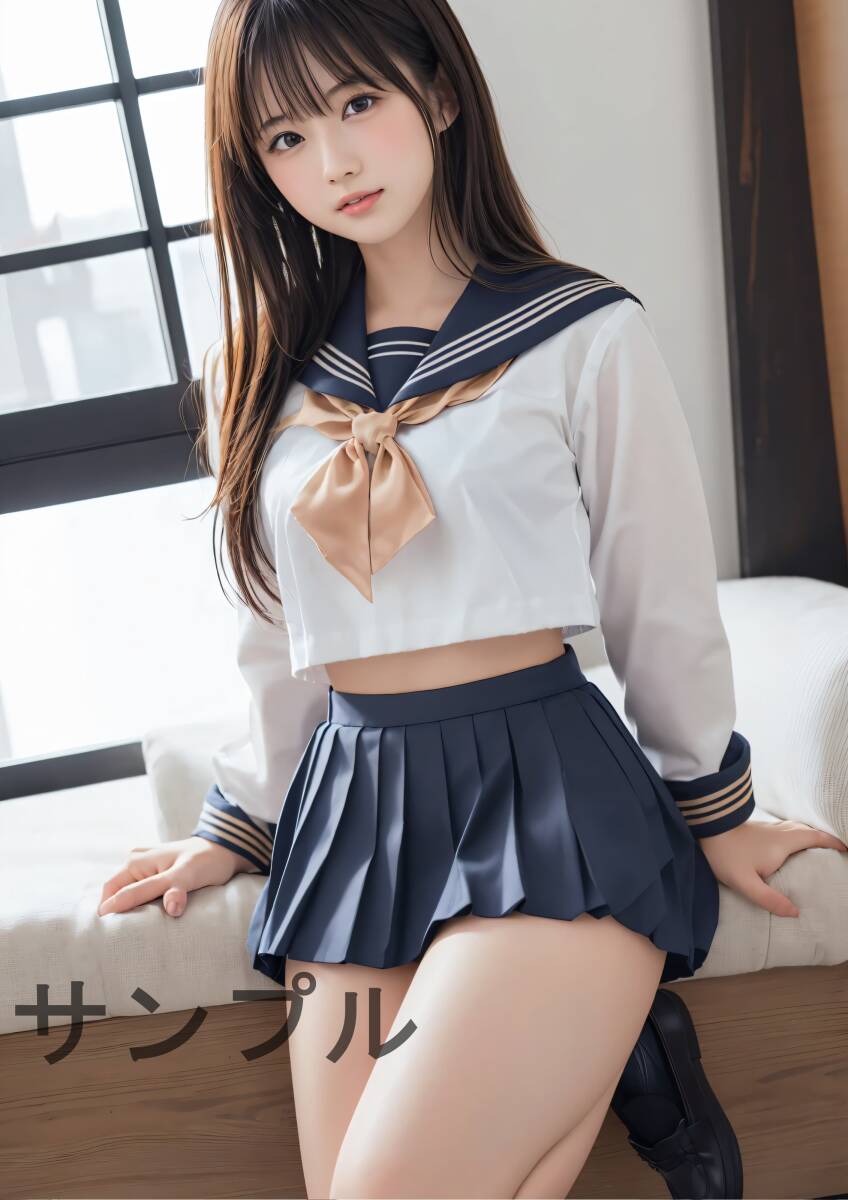 n101-47 女子高生 JK セーラー服 ミニスカ ふともも AI美女 写真 A4ポスター 美人 かわいい モデル グラビア アート 高画質 4K 匿名配送(ポスター)｜売買された ...