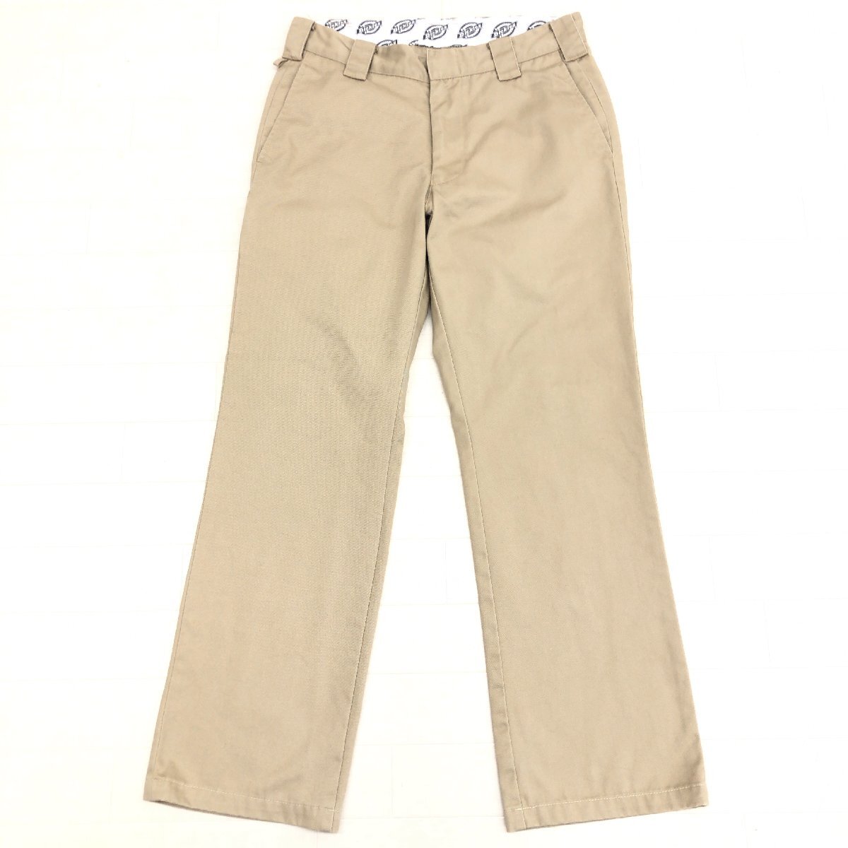 Dickies ディッキーズ ロゴワッペン ストレート チノ ワークパンツ L w82 ベージュ チノパンツ アメカジ 古着 ワーク系 ストリート メンズ(ワークパンツ、ペインターパンツ ...