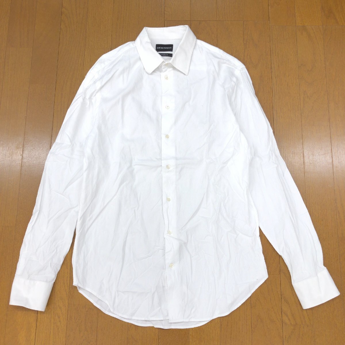 EMPORIO ARMANI エンポリオアルマーニ モダンフィット ジャガード ドレスシャツ 40 15 3/4 L相当 白 ホワイト 長袖 ワイシャツ 国内正規品(長袖シャツ)｜売買された ...