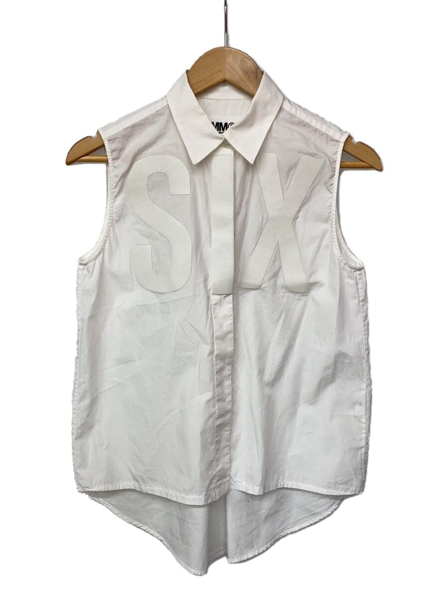 Yahoo!オークション - MM6 ノースリーブブラウス/40/コットン/WHT/無地...