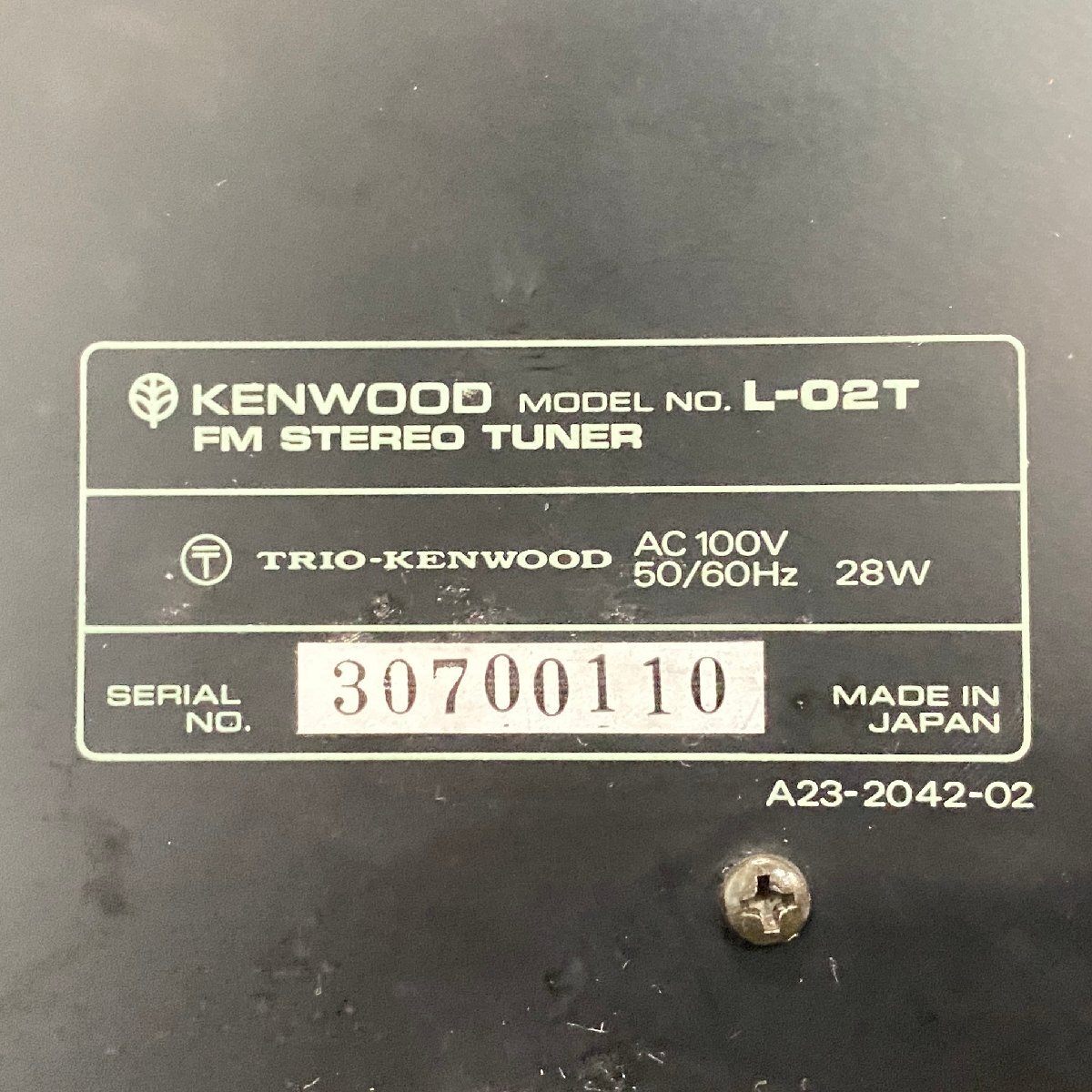 C 7843 KENWOOD L-02T FMステレオチューナー ケンウッド(チューナー)｜売買されたオークション情報、yahooの商品情報をアーカイブ公開 - オークファン（aucfan.com）