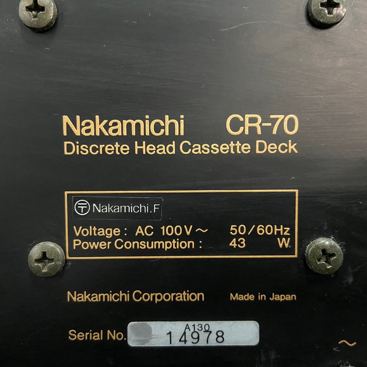 Yahoo!オークション - 【 C 】7793 Nakamichi CR-70 カセットデッキ ナ...