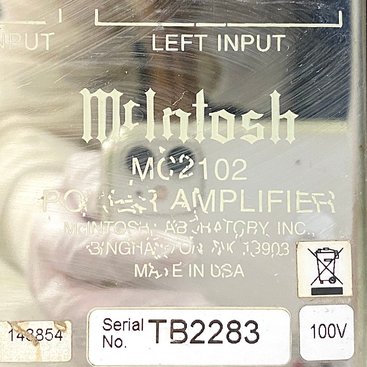 Yahoo!オークション - 【 J 】7112 McIntosh MC2102 パワーアンプ マッ...