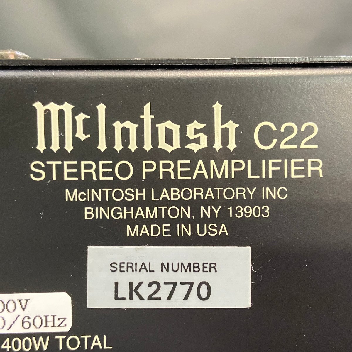 Yahoo!オークション - 【 B 】8241 McIntosh C22 プリアンプ マッキン...