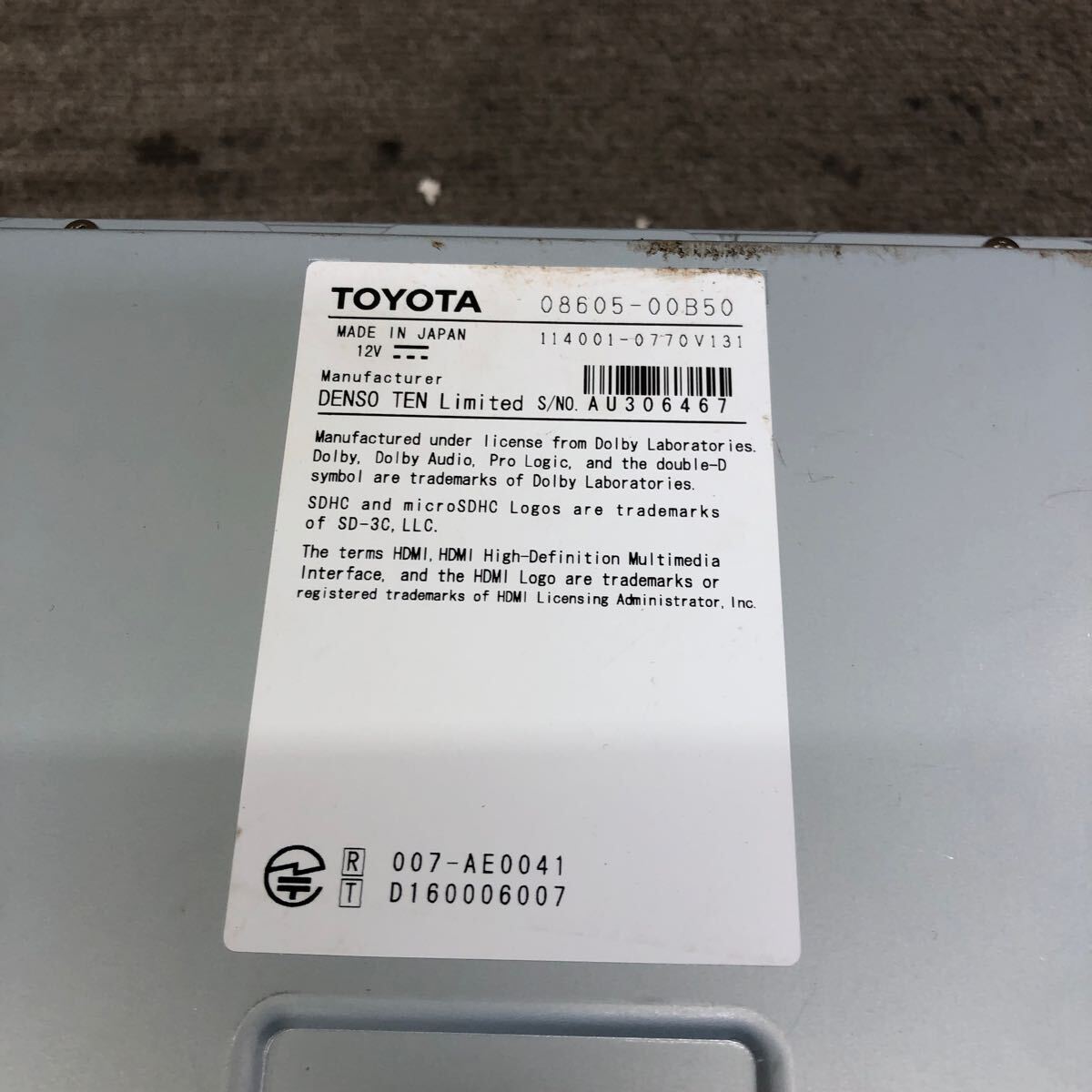 Yahoo!オークション - AV5-124 激安 カーナビ TOYOTA NSZT-W68T 08605-...