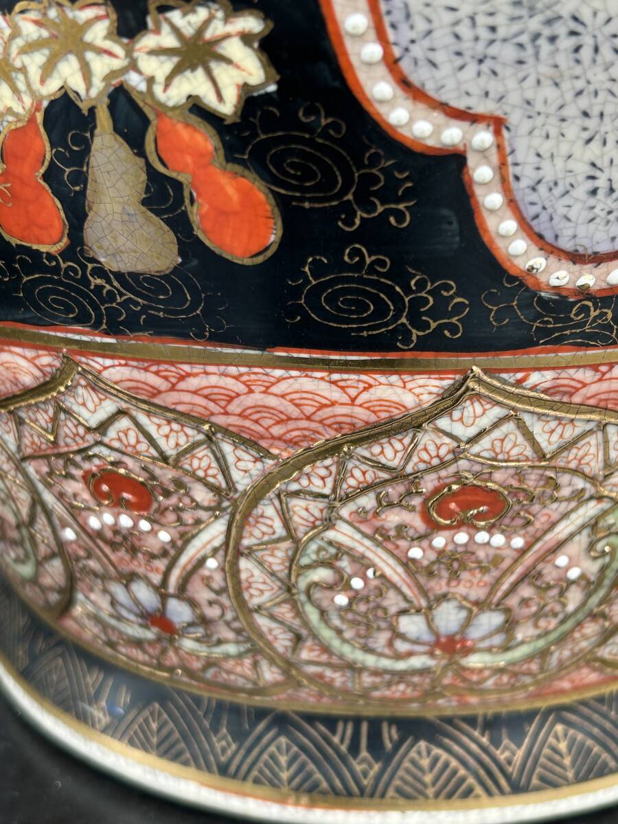 Yahoo!オークション - 薩摩焼 色絵金彩人物花唐草 豪華絢爛 H46㎝ 古...