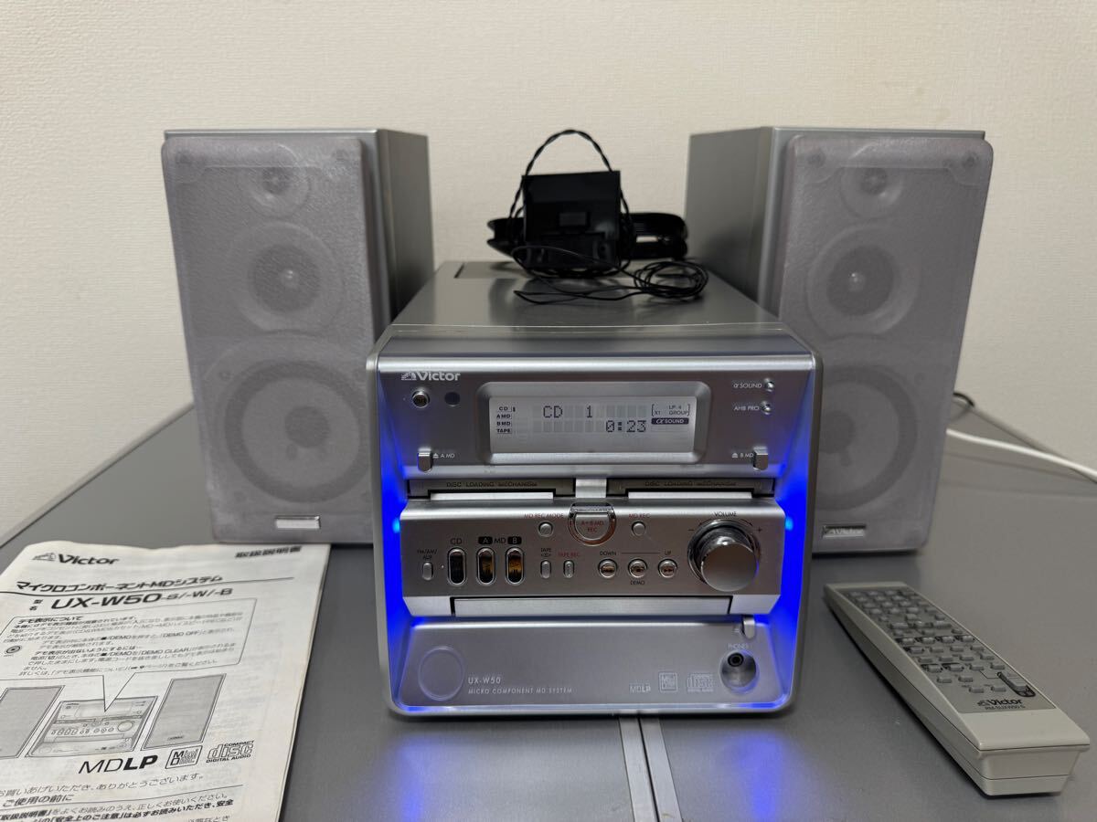 Yahoo!オークション - Victor UX-W50-W MD CD オーディオミニコンポ ホ...