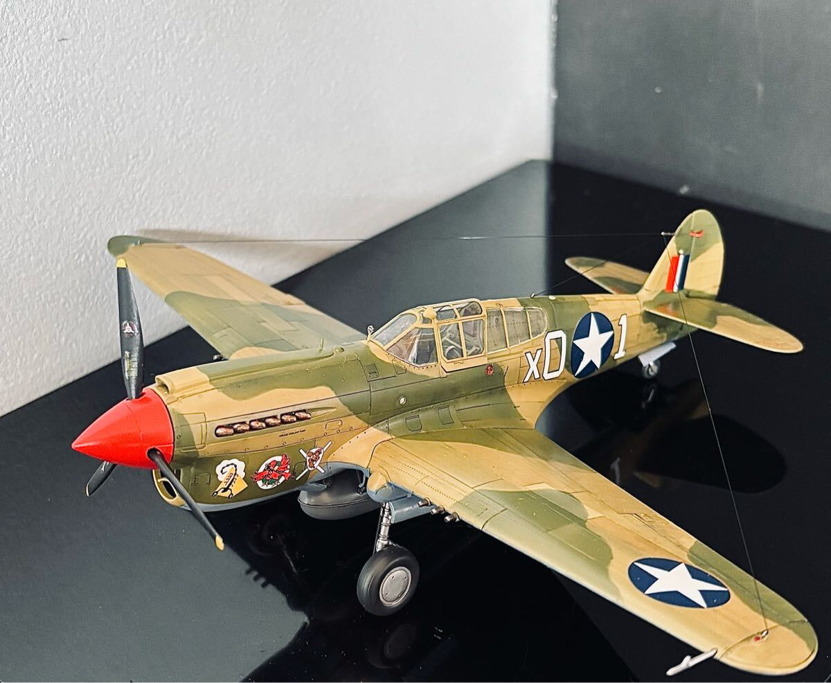 Yahoo!オークション - アメリカ陸軍P40戦闘機ウォーホーク 塗装済完成...