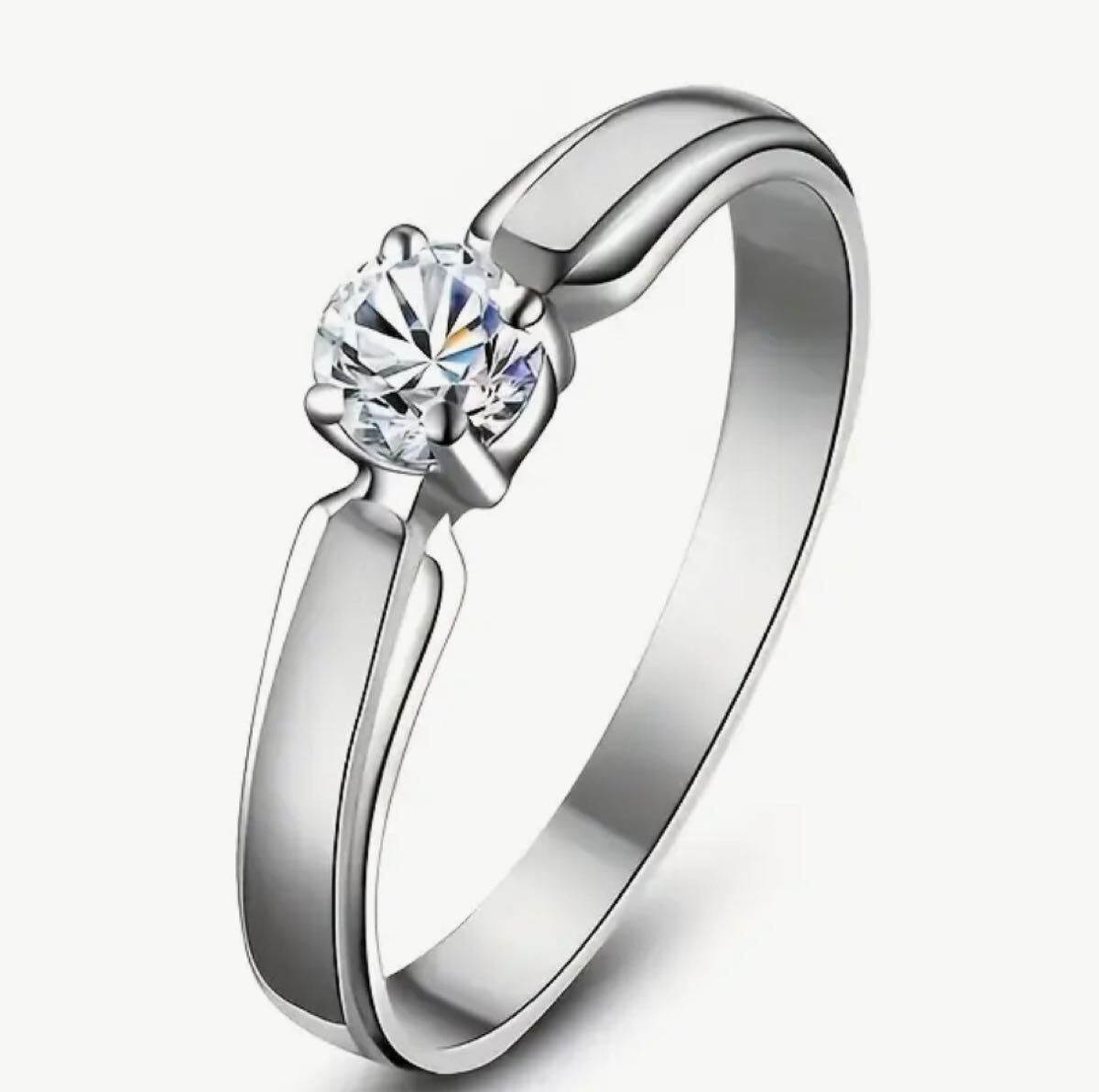 Yahoo!オークション - ジルコニアリング 4本爪 ラウンド 4mm ジルコニ...