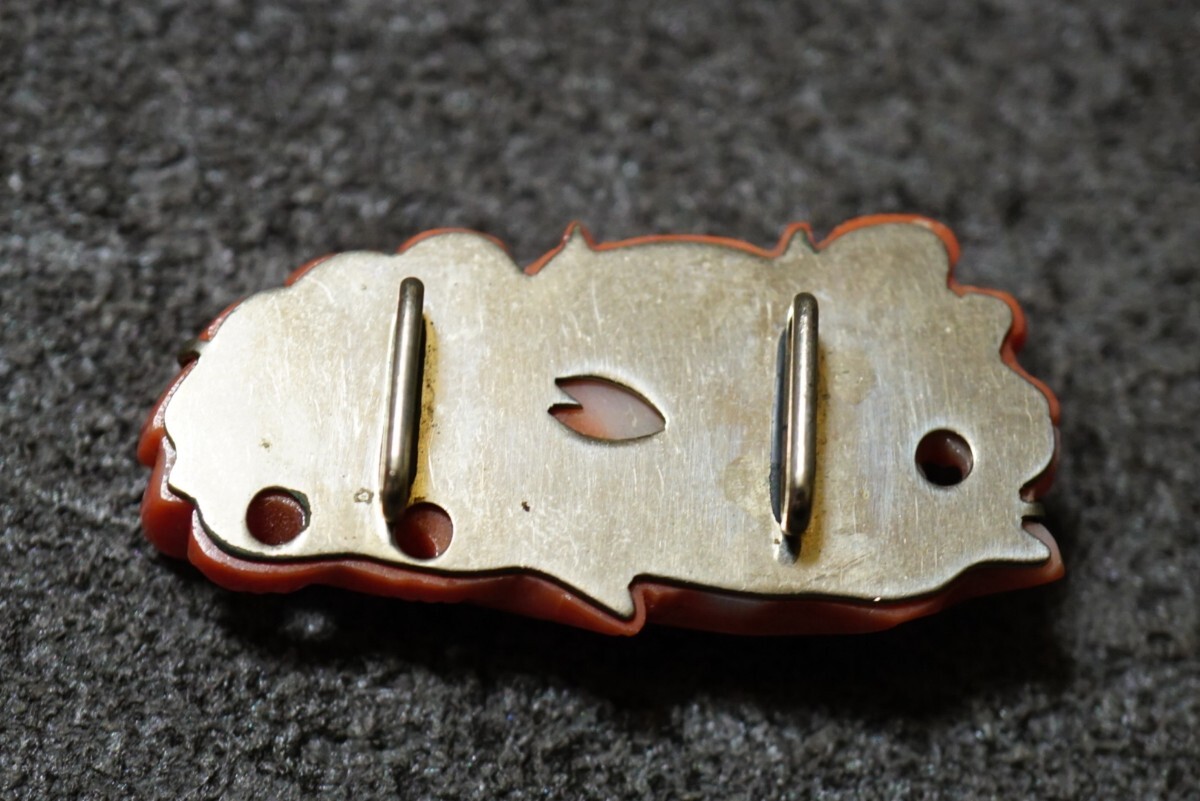 Yahoo!オークション - x34 和装小物 天然珊瑚 般若 彫刻 帯留め オビド...