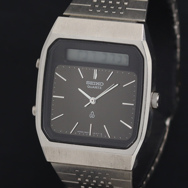 Yahoo!オークション - 1円 稼働 QZ セイコー H557-510A デジアナ 黒文...