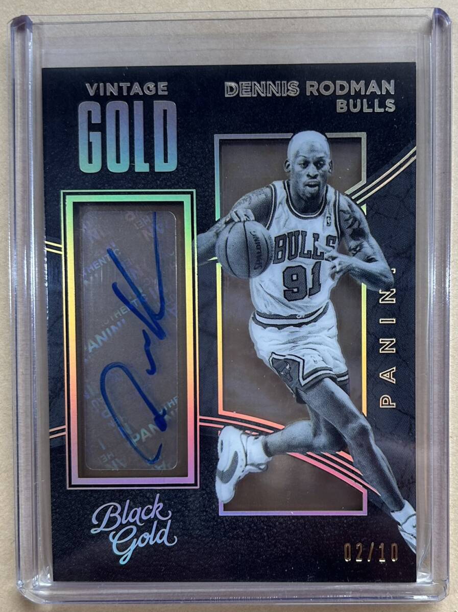 10枚限定 2015 - 16 PANINI BLACK GOLD DENNIS RODMAN VINTAGE GOLD AUTOGRAPHS HOLO GOLD PARALLEL #/10 ...