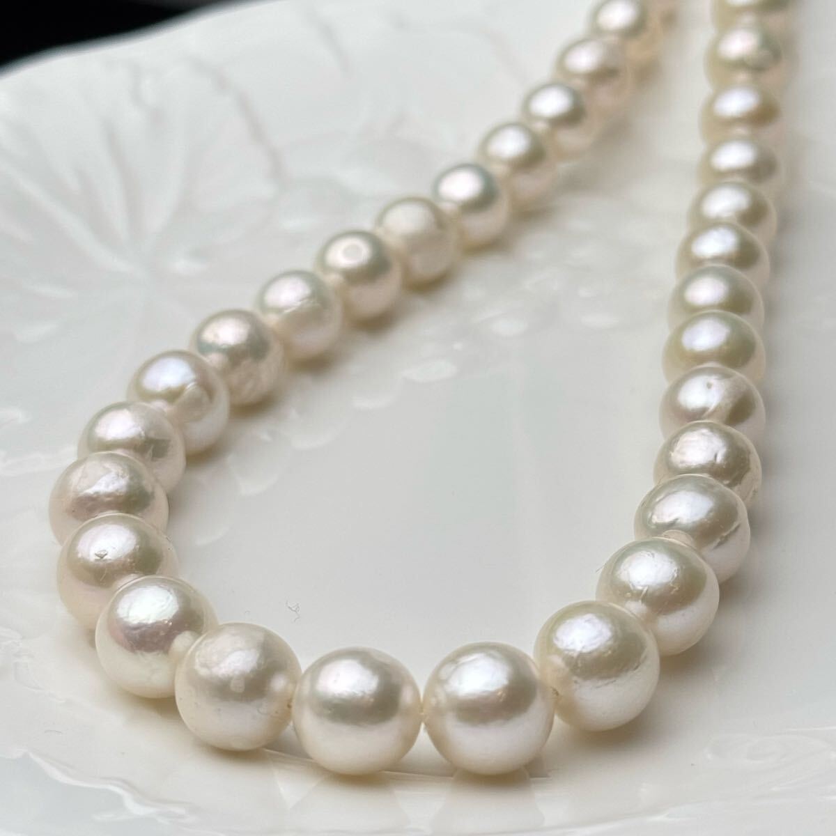 Yahoo!オークション - 照り綺麗 本真珠ネックレス10mm 56g パール ネッ...