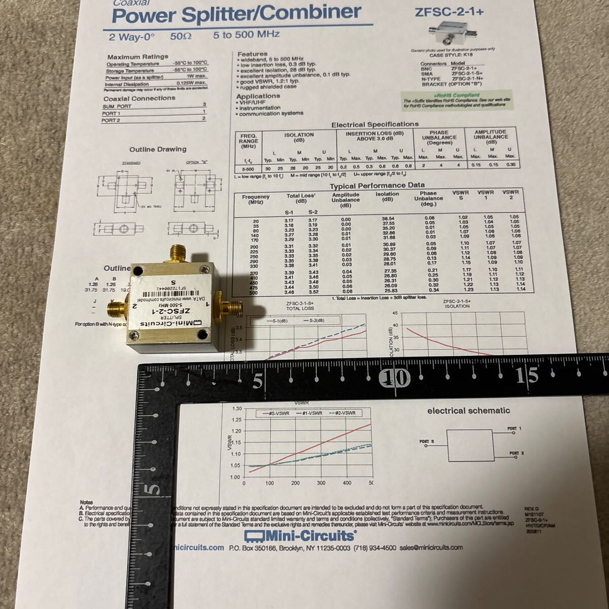 Yahoo!オークション - ミニサーキット製 パワー分配／合成器 ZFSC-2-1 ...