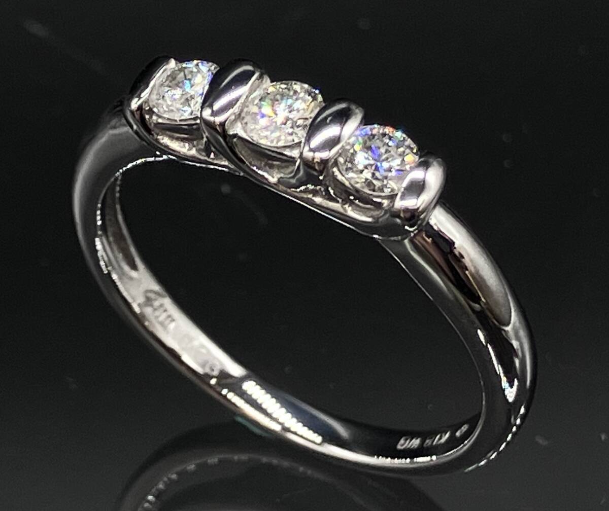 Yahoo!オークション - 【鑑別書付き】リング K18WG 12号 ＃12 3.6g 天...