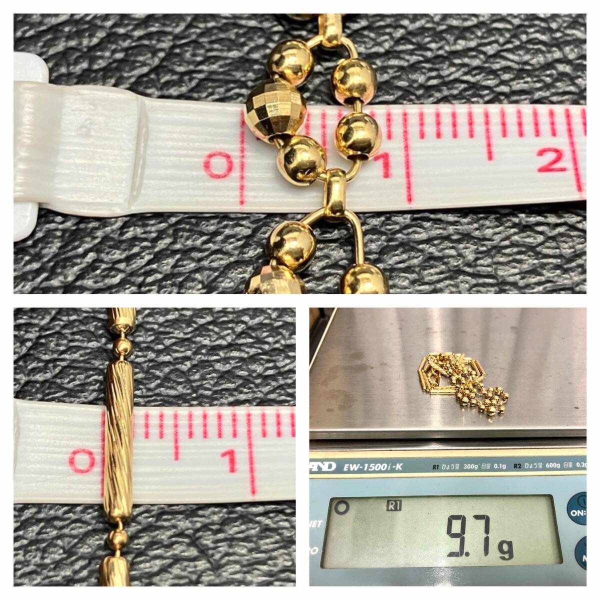 Yahoo!オークション - デザイン チェーン ネックレス K18 42cm 9.7g 金...