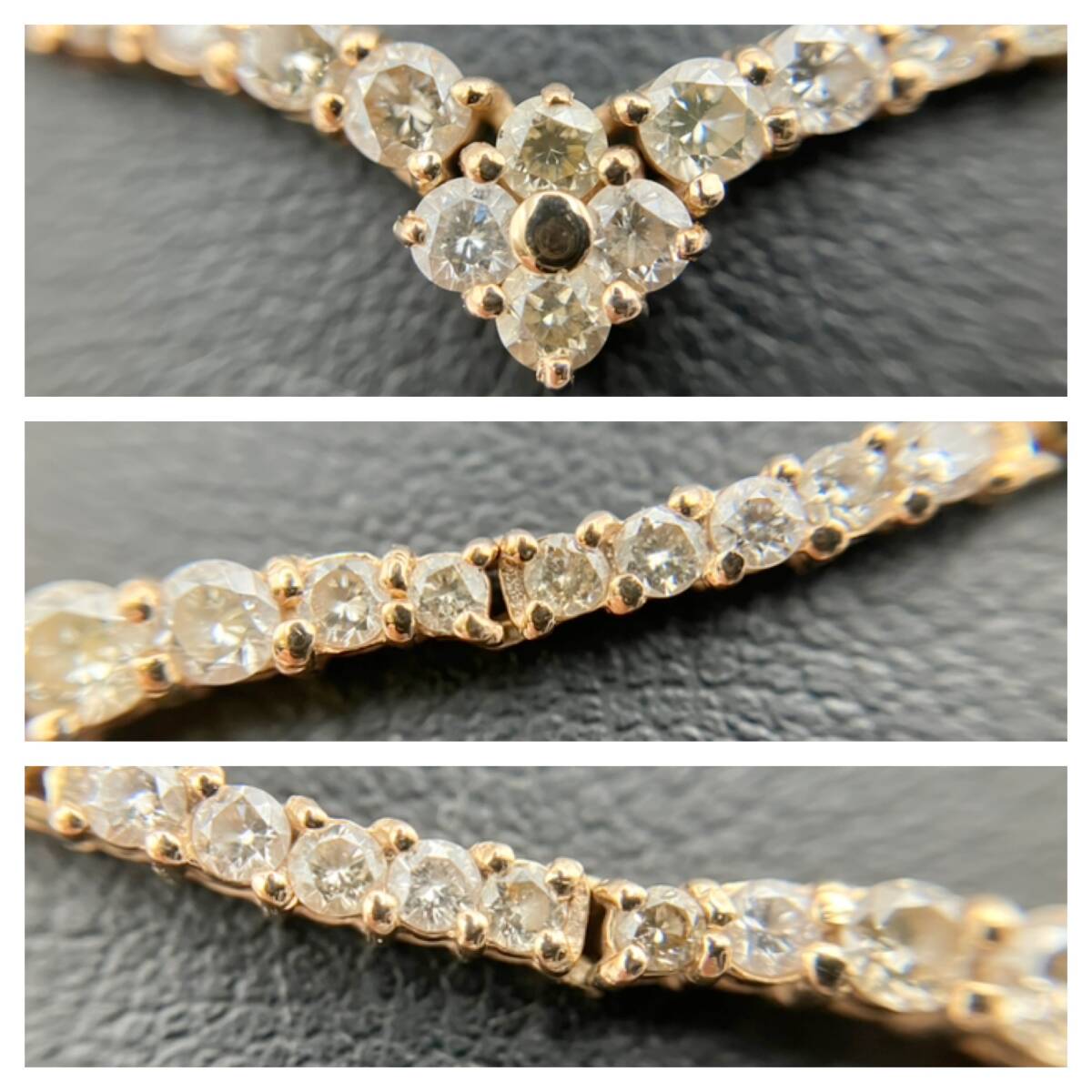 Yahoo!オークション - 天然ダイヤモンド K18 ネックレス 0.52ct 約44cm...