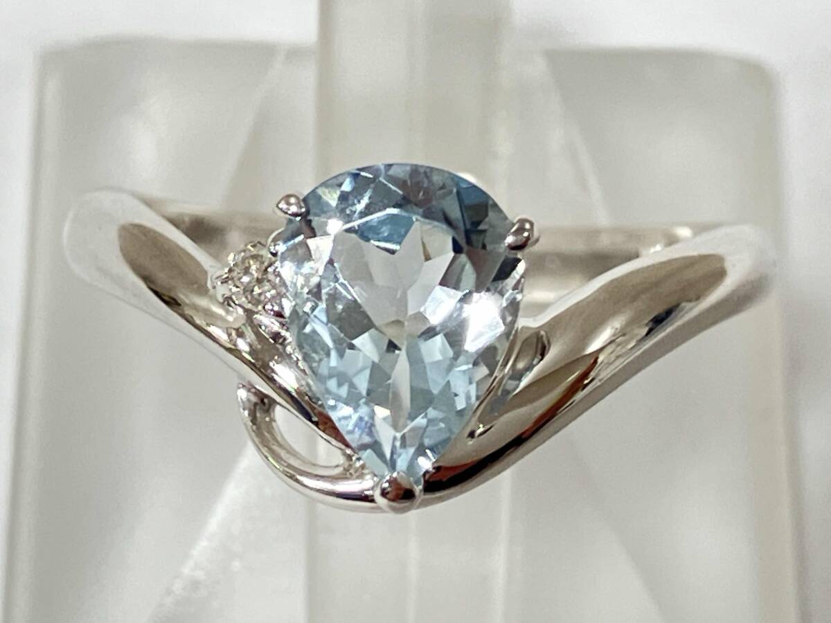 Yahoo!オークション - K14WG/#12/2.0g/アクアマリン/ダイヤモンド/リン...