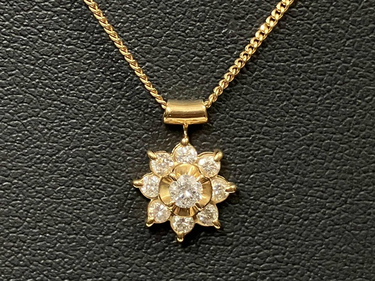 Yahoo!オークション - K18 天然ダイヤモンド 0.32ct ネックレス 41cm 3...