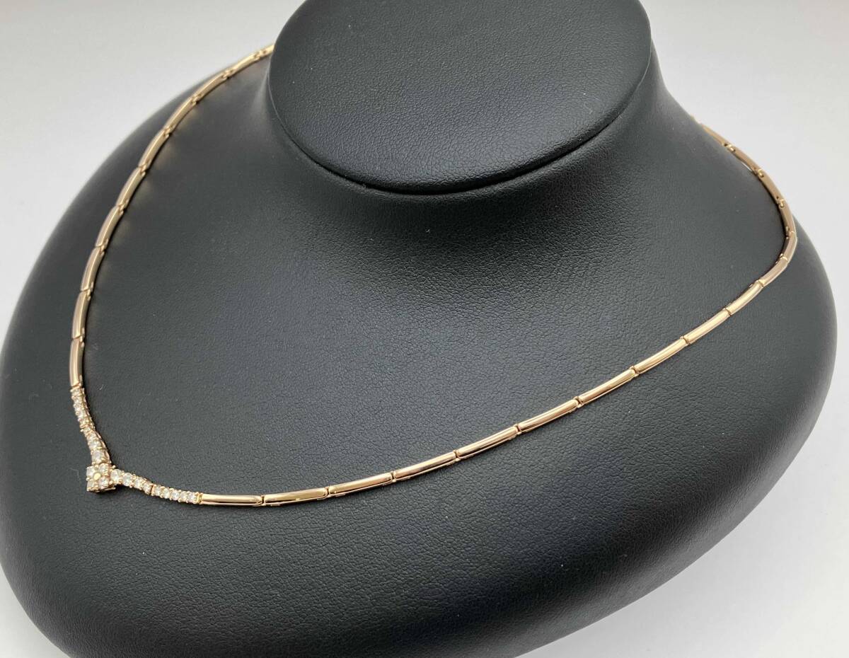 Yahoo!オークション - 天然ダイヤモンド K18 ネックレス 0.52ct 約44cm...