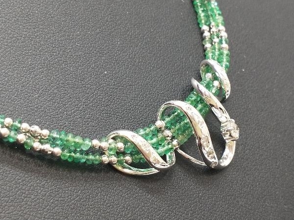 Yahoo!オークション - K18WG K14WG Pt 天然エメラルド ダイヤモンド 多...