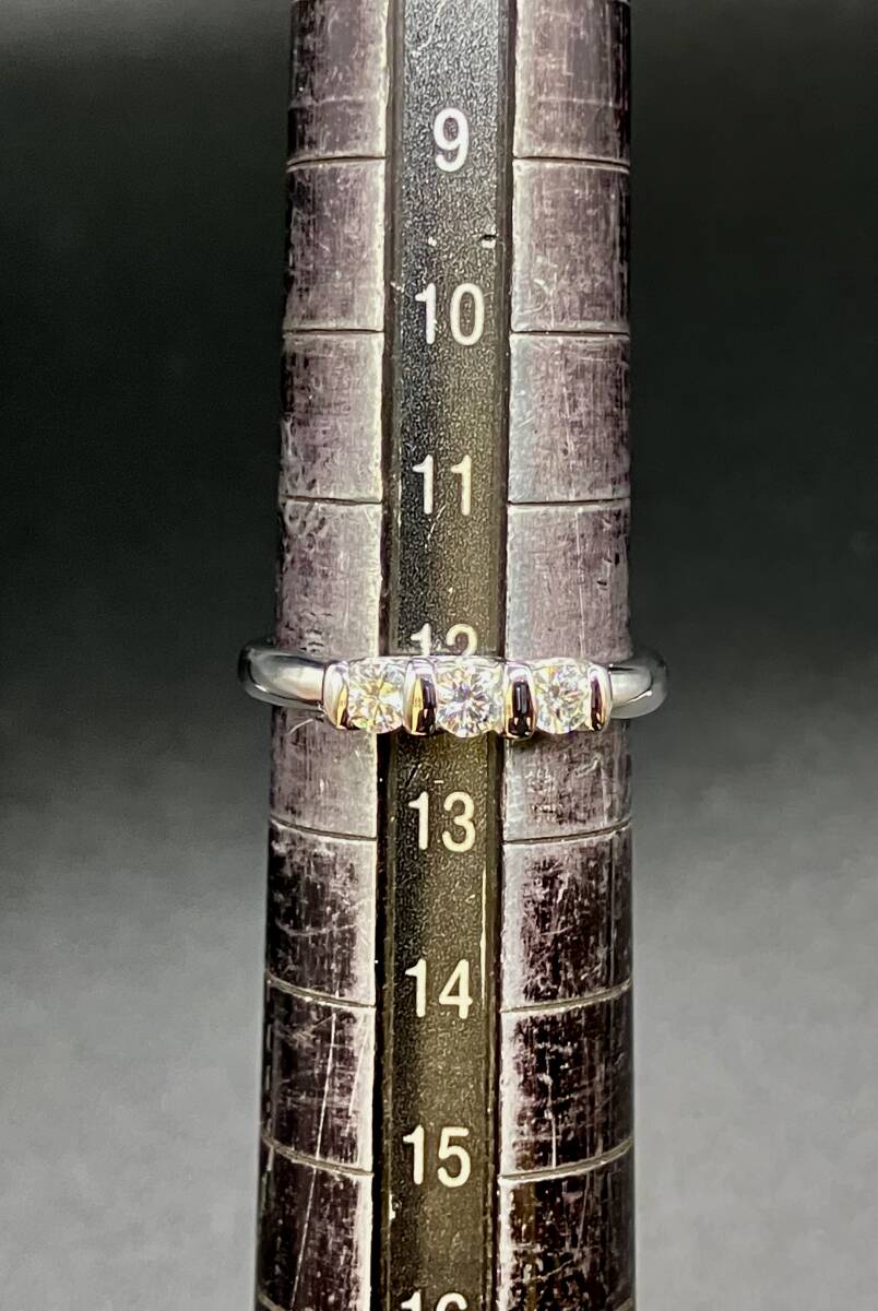 Yahoo!オークション - 【鑑別書付き】リング K18WG 12号 ＃12 3.6g 天...