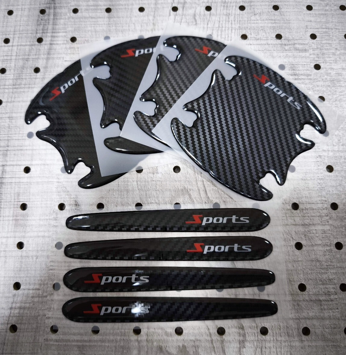 Yahoo!オークション - SPORTS 光沢5Dカーボン ドアハンドルプロテクタ...