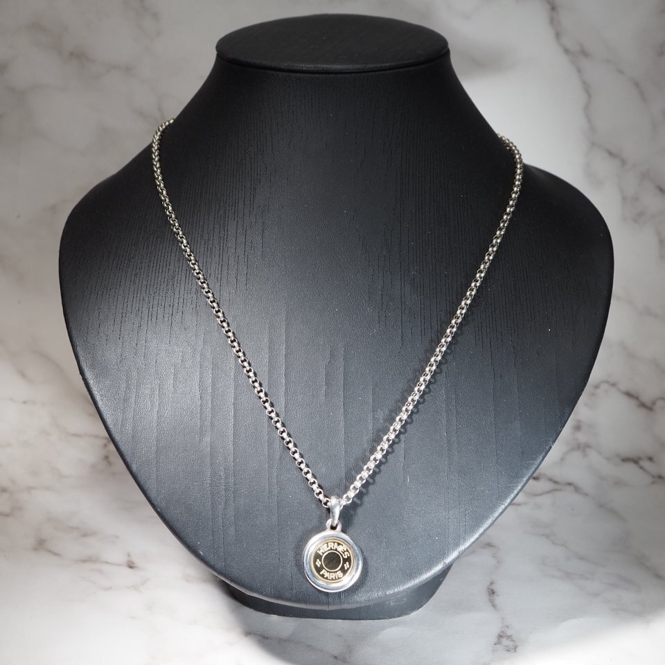 Yahoo!オークション - K18/SV HERMES エルメス セリエネックレス ヴィ...