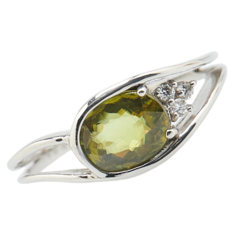 Yahoo!オークション - Pt900 プラチナ スフェーン1.81ct ダイヤ0.05ct ...