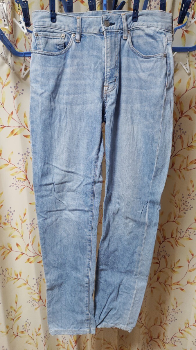 Yahoo!オークション - GU 28インチデニム ストレートパンツ ジーンズ②