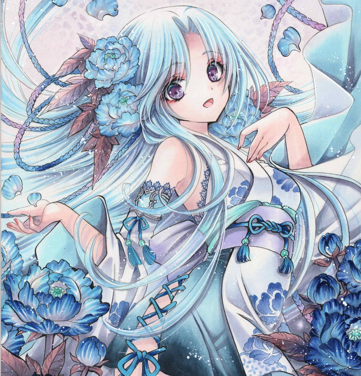 Yahoo!オークション - 同人手描きイラスト・オリジナル『Peony』A4サイ...