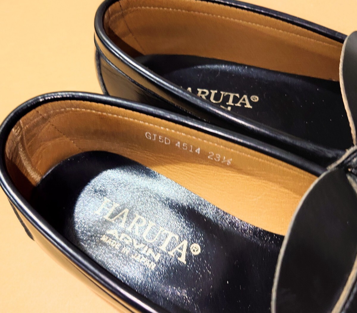 Yahoo!オークション - 中古 HARUTA ローファー 黒 23.5cm 2E 4514 レデ...