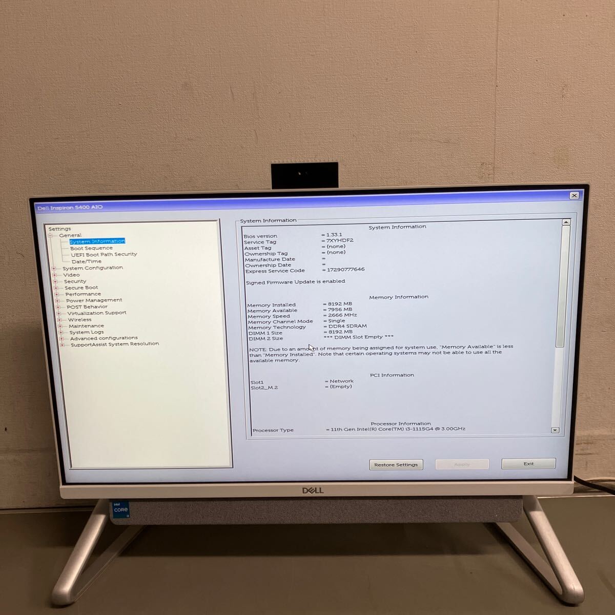 Yahoo!オークション - I102 DELL Inspiron 5400 W24C Core i3 1115G4 ...