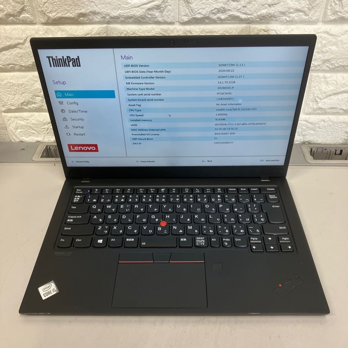 Yahoo!オークション - J177 Lenovo ThinkPad X1Carbon Core i5 10210U ...