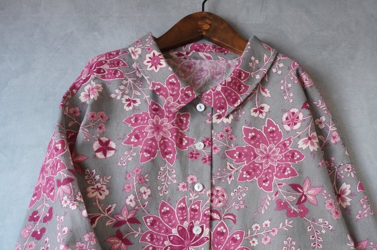 Yahoo!オークション - ハンドメイド YUWAさんcottonリネン 濃ピンク花...