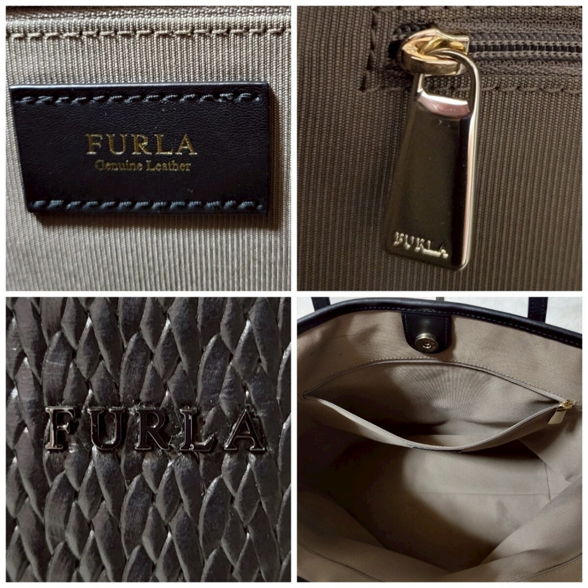 Yahoo!オークション - 【希少/A4】FURLA フルラ アリアナ トートバッグ...