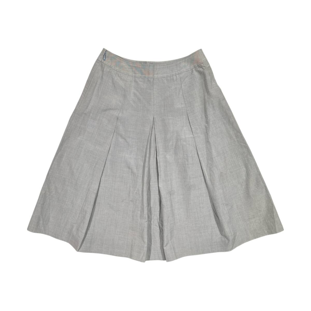 Yahoo!オークション - DAKS ダックス 綿&麻 フレアスカート 38/グレー/...