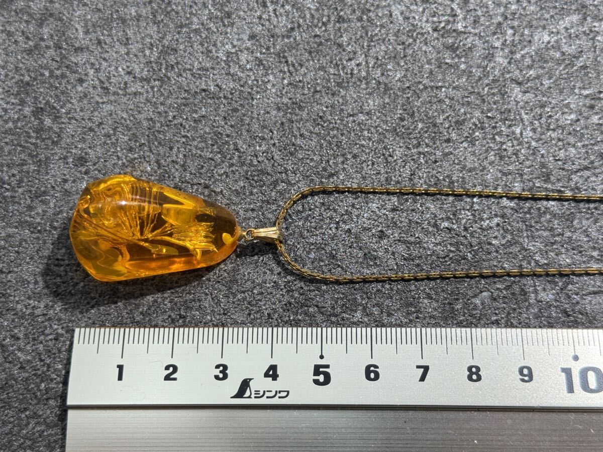 Yahoo!オークション - A801 天然琥珀 コハク アンバー ネックレス ペン...