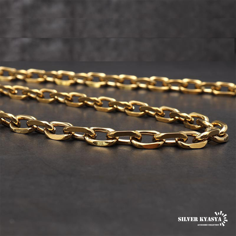 Yahoo!オークション - (3mm 40cm) ステンレス あずきチェーンネックレ...