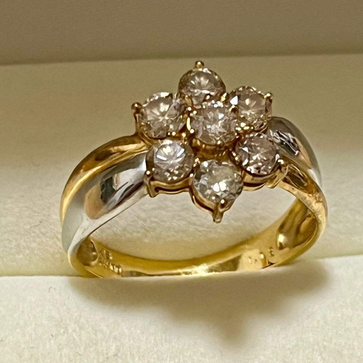 Yahoo!オークション - K18Pt900 1.08ctダイヤモンドリング