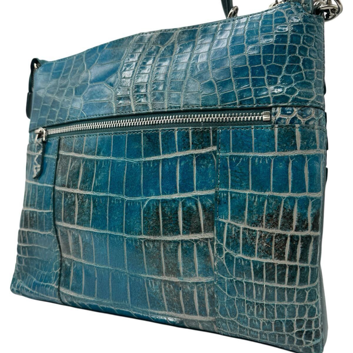 Yahoo!オークション - 希少 最高級 マットクロコダイル ワニ革 ショル...