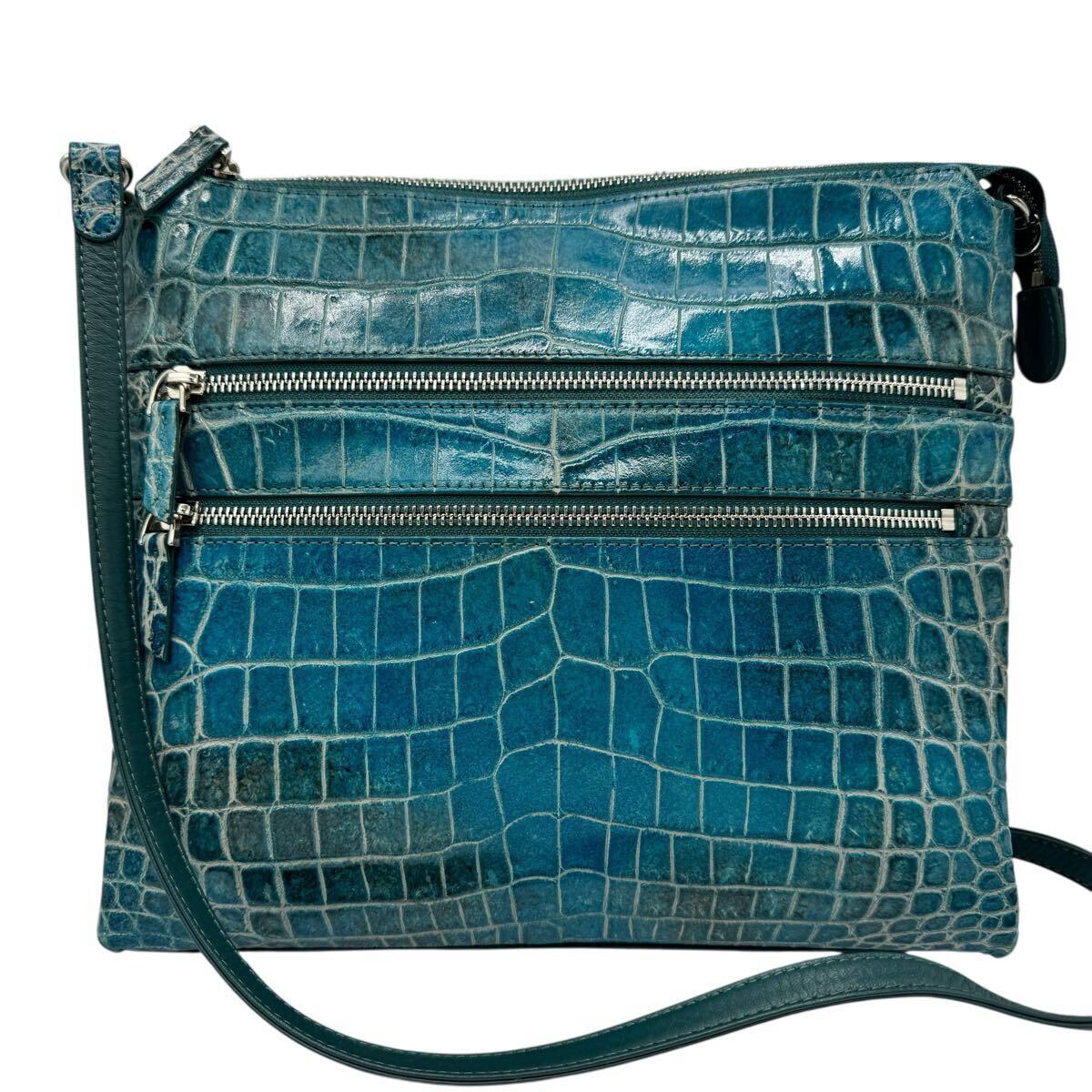 Yahoo!オークション - 希少 最高級 マットクロコダイル ワニ革 ショル...