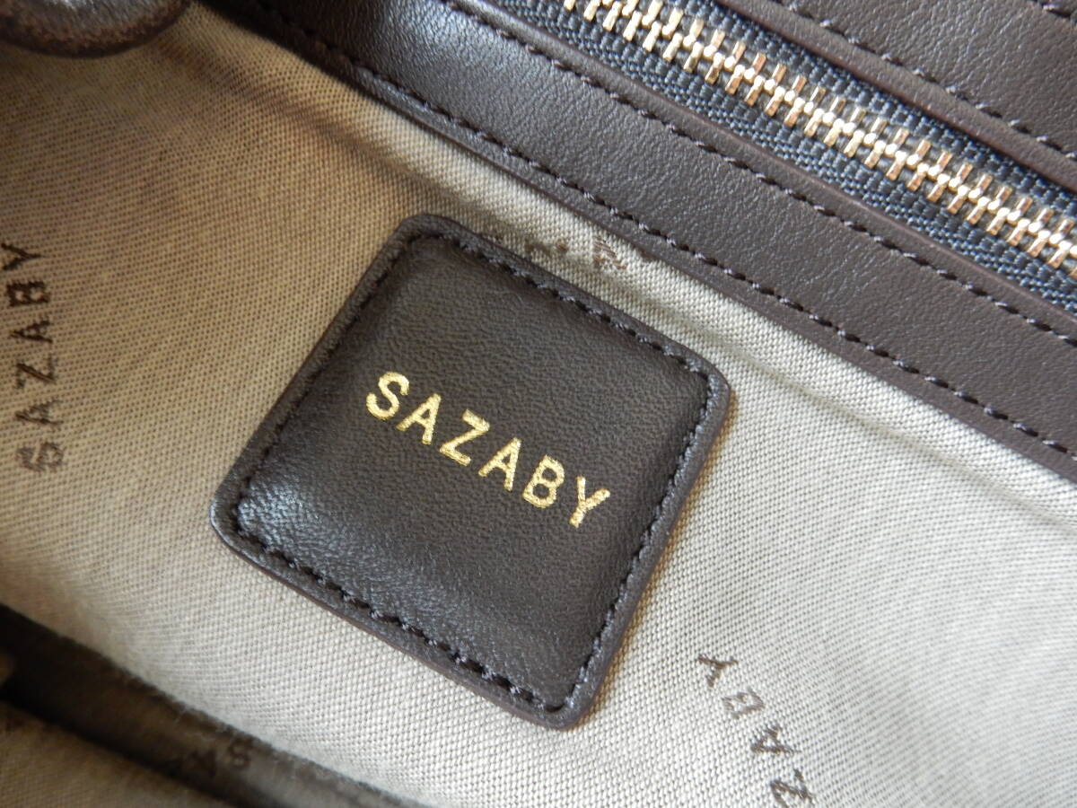 Yahoo!オークション - 本革 SAZABY(サザビー) A4対応 レザーハンドバッ...
